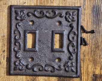 Double Light Switch Plate / Cast Iron Switchplate Cover / - Etsy