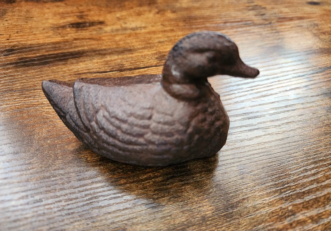 Vintage Cast Iron Duck Figurine Decor - Etsy
