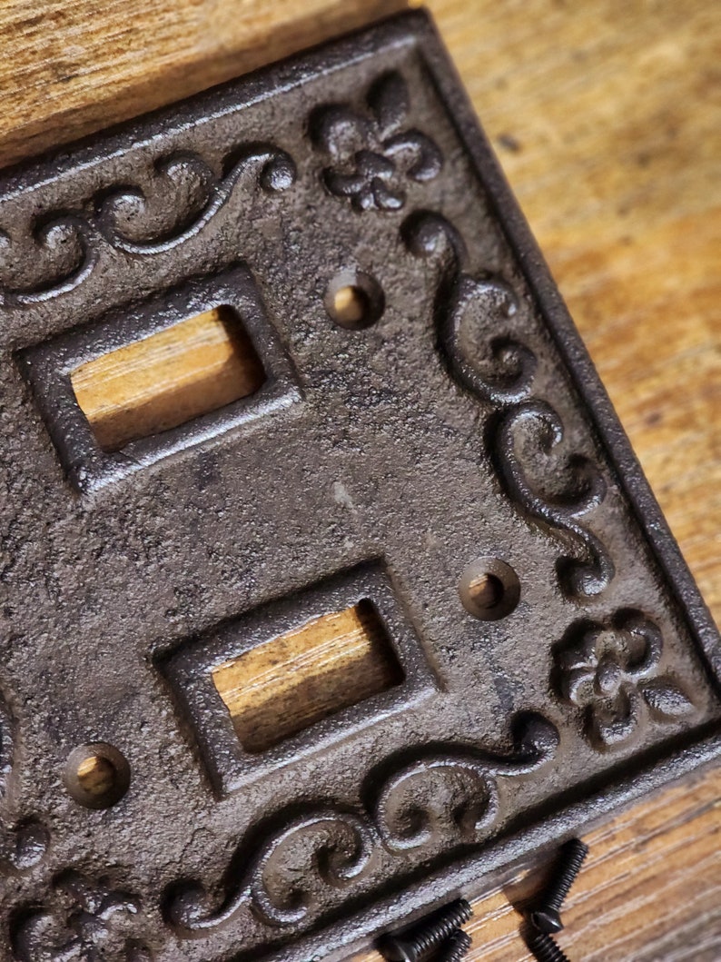 Vintage Double Switch Plate Cast Iron - Etsy