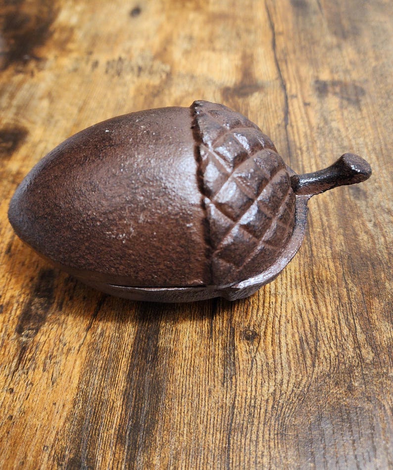 Vintage Cast Iron Acorn Box - Etsy