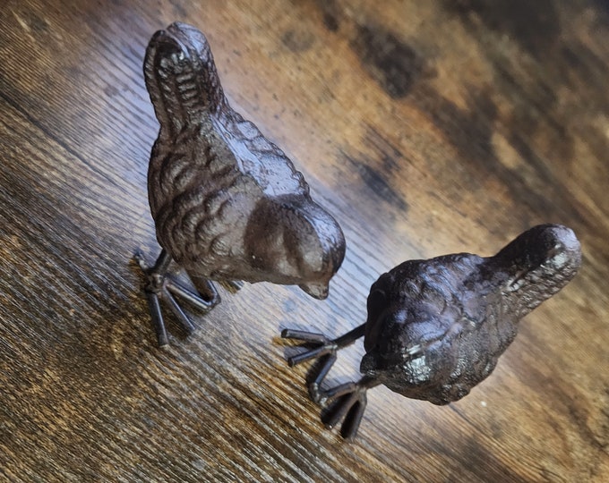 Vintage Cast Iron Birds Figurines 2 Pack - Etsy
