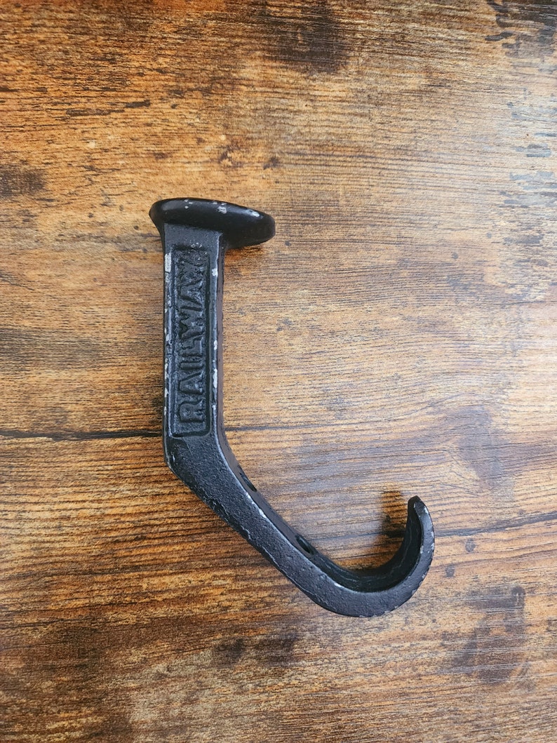 Vintage Cast Iron Railway Spike Wall Hook - Etsy