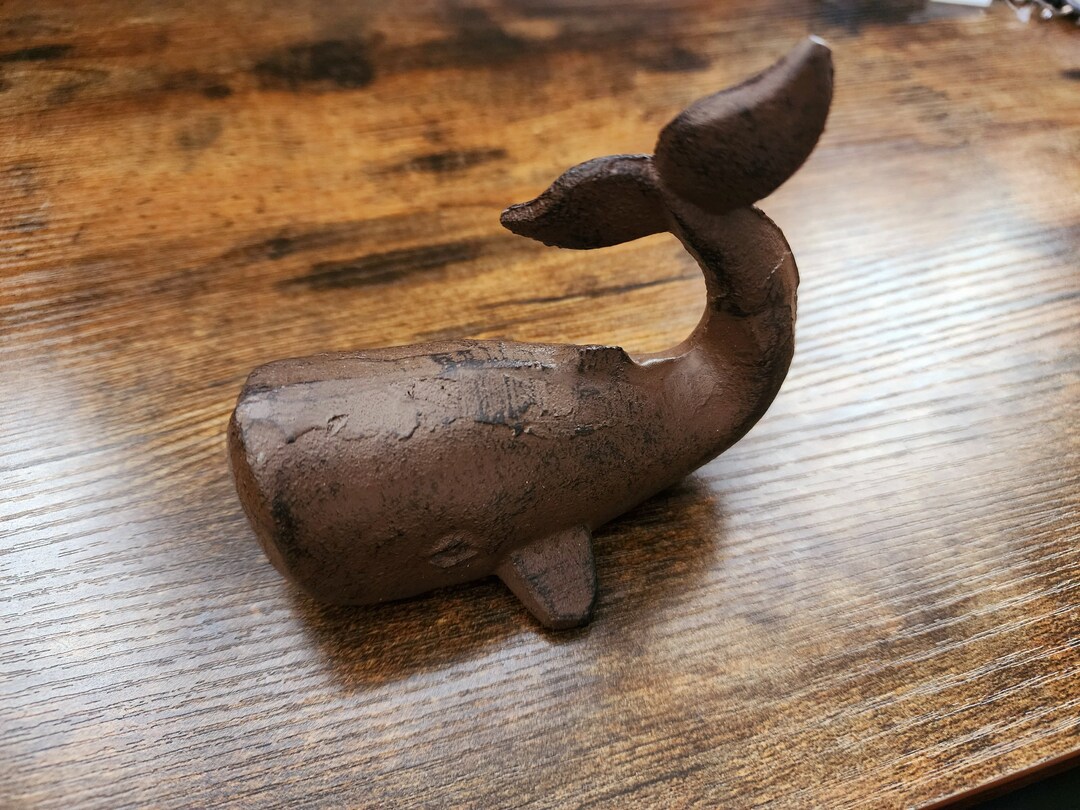 Vintage Cast Iron Whale Figurine - Etsy