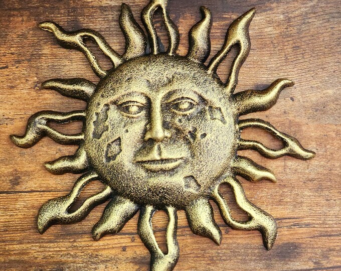 Vintage Large Cast Iron Sun Plaque - Etsy