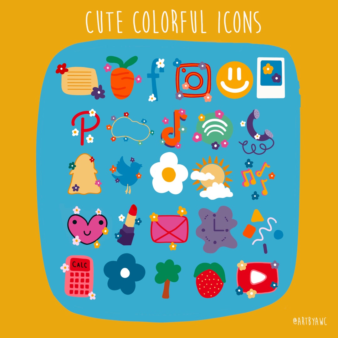 Colorful App Icons for iPhone / iPad - Etsy