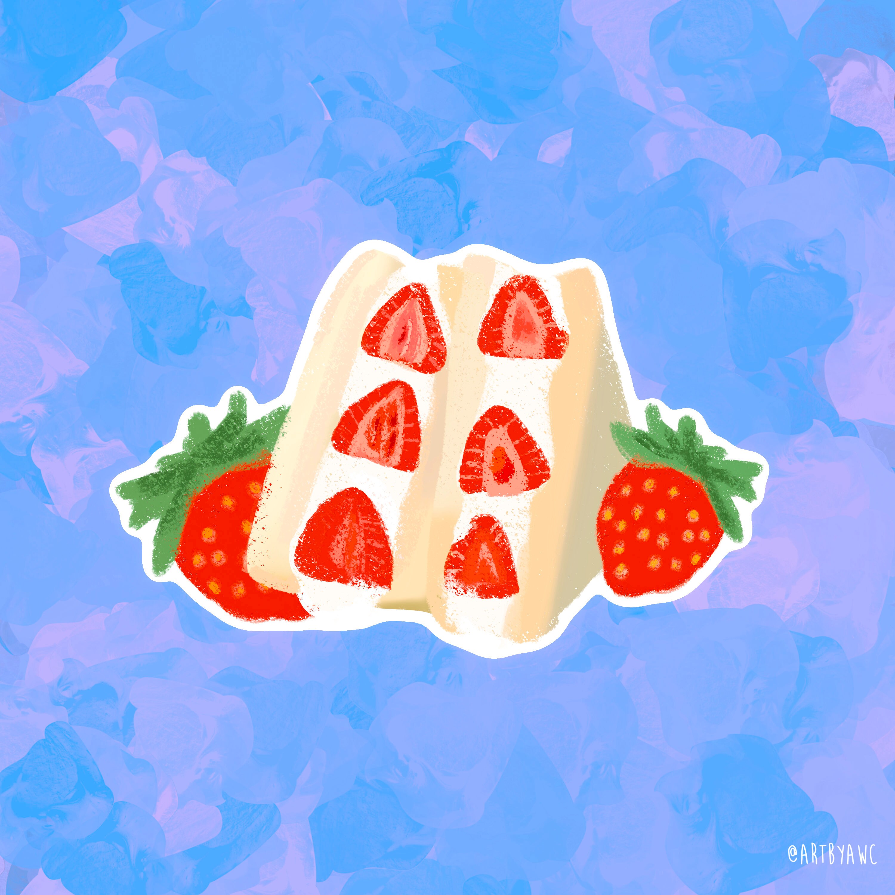 Strawberry Sando Sticker - Etsy