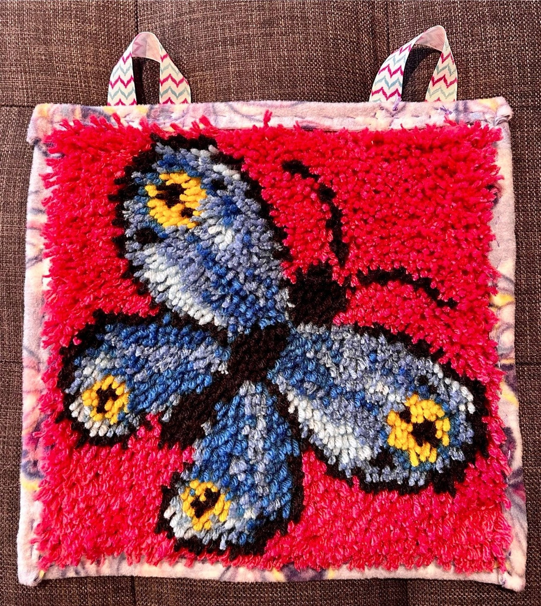 Butterfly Latch Hook Wall Hanging With Fleece Backing - Etsy