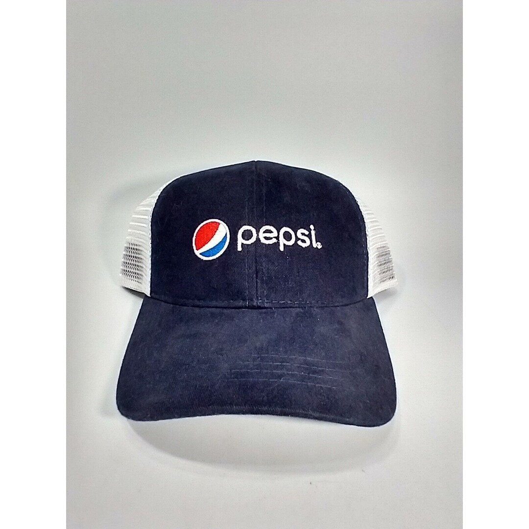 Pepsi Snap Back Hat Original Logo Trucker Cap Blue White Mesh - Etsy