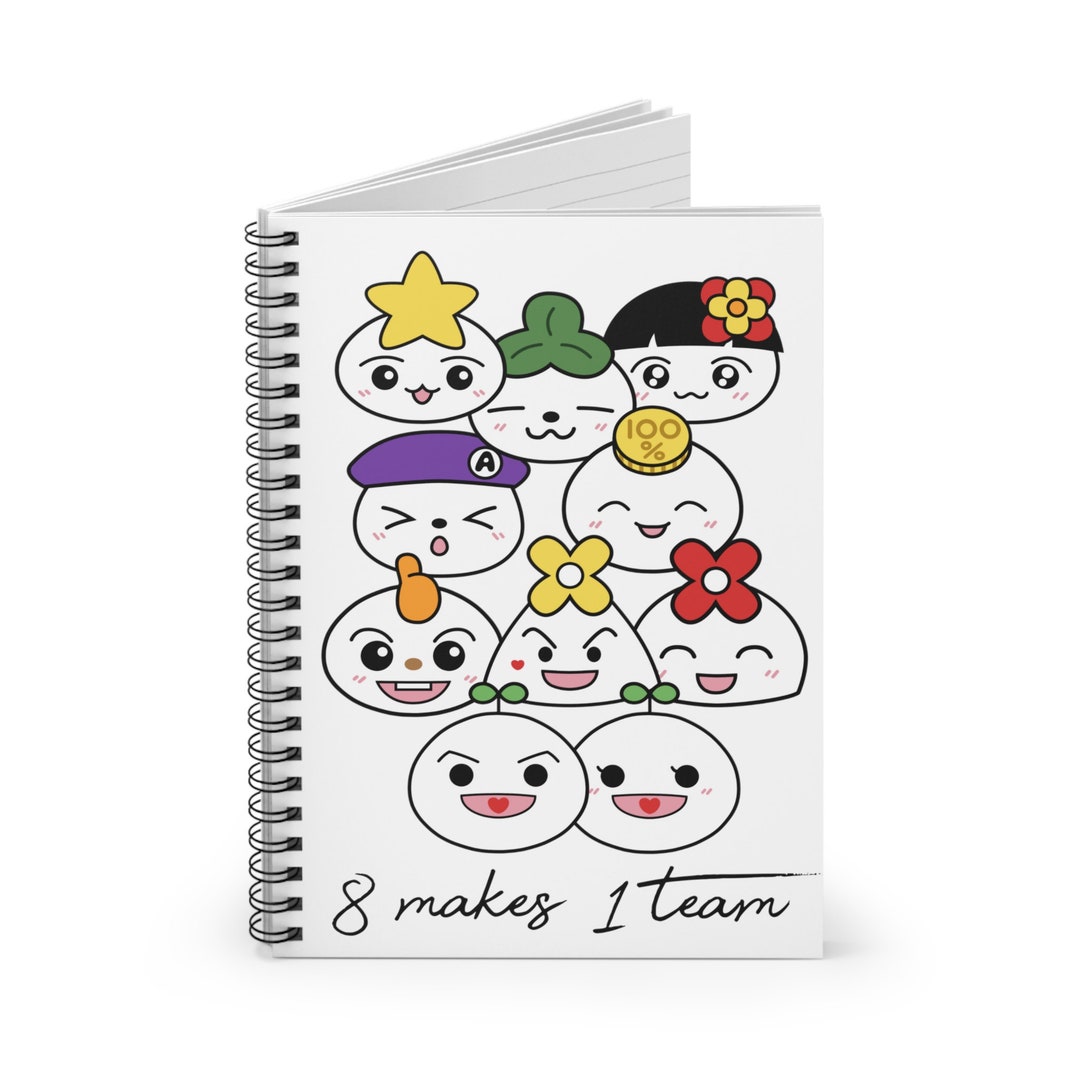 ATEEZ 8 Makes 1 Team Teez-mon Lined Spiral Notebook | Soft Cover ...