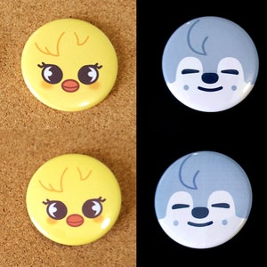 SKZOO Stray Kids Pinback Buttons | Pins | Kpop Badges | Cute Animal Magnets | Member Set | Merch ...