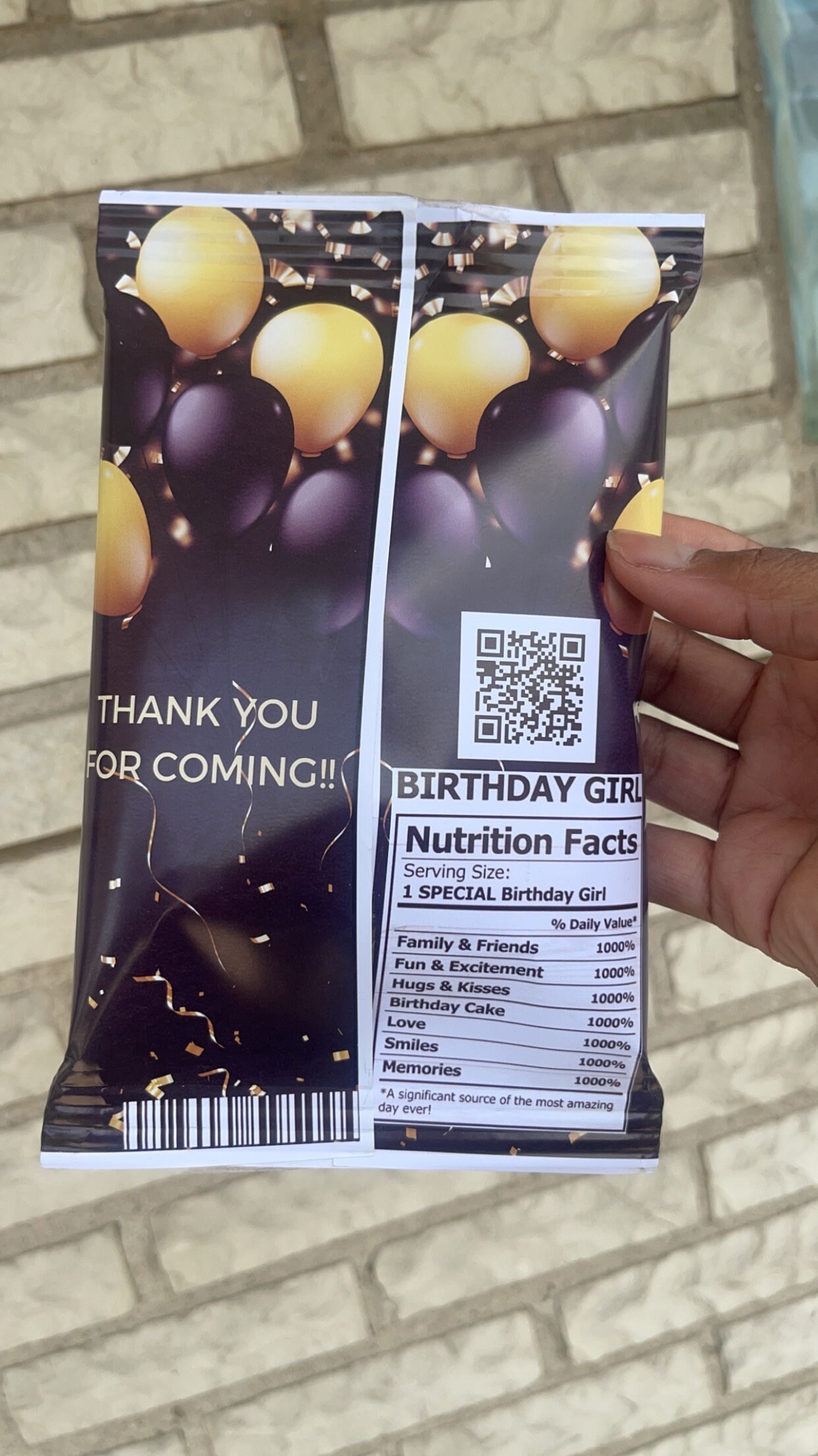 Happy Birthday, Editable Birthday Chip Bag, Gold Chip Bag, Party Decor ...