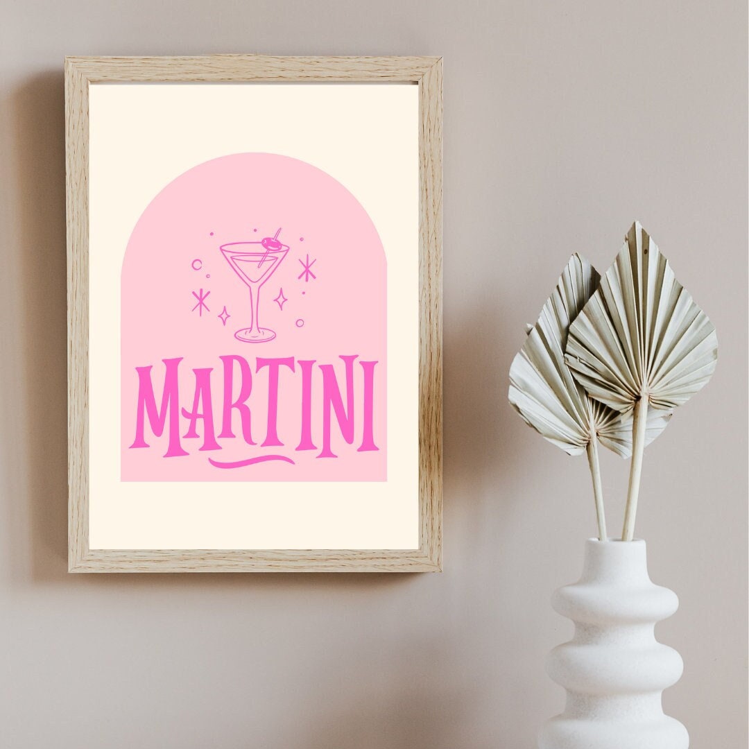 PINK MARTINI PRINT, Bar Prints, Digital Trendy Download Prints ...