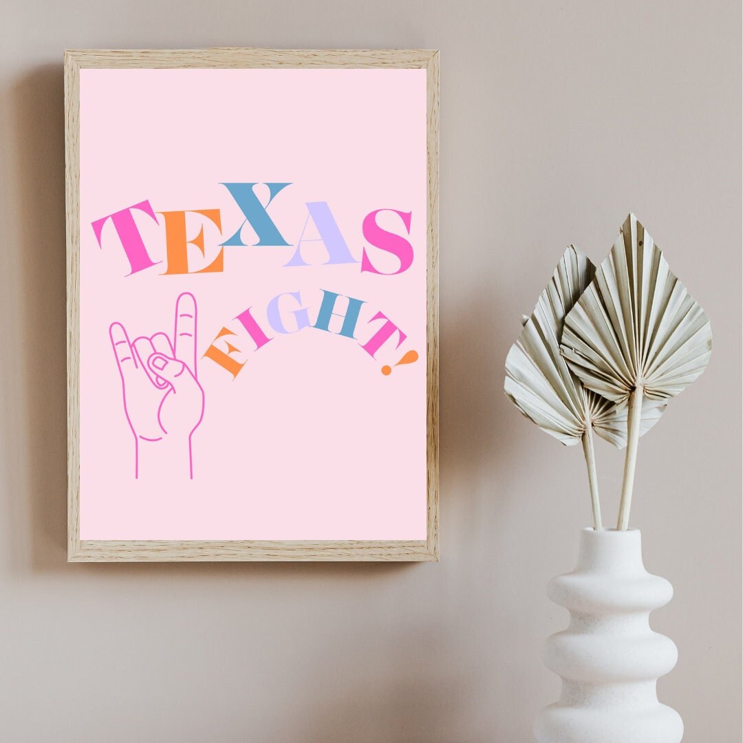 UNIVERSITY OF TEXAS Multi Texas Fight Print, Digital Trendy College ...