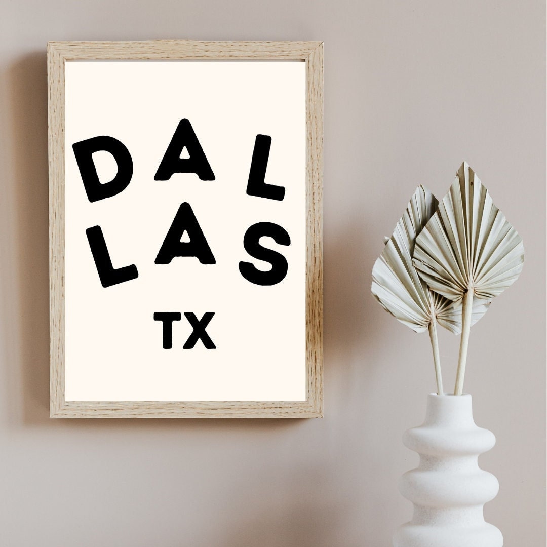 DALLAS TEXAS CITY Print, Digital Download, Trendy Wall Art Prints, City ...