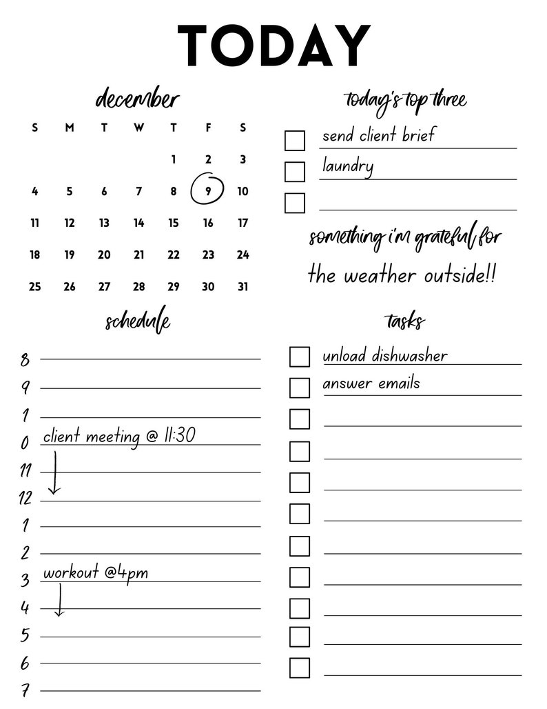 2023 DAILY PLANNING SHEETS Digital Download, Agenda Sheets, 2023 ...