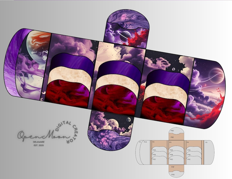 Planets Purple Folio – Envelope Size Printable – Instant Download ...