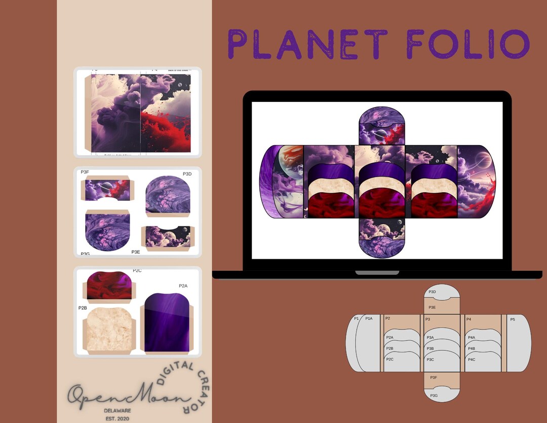 Planets Purple Folio – Envelope Size Printable – Instant Download ...