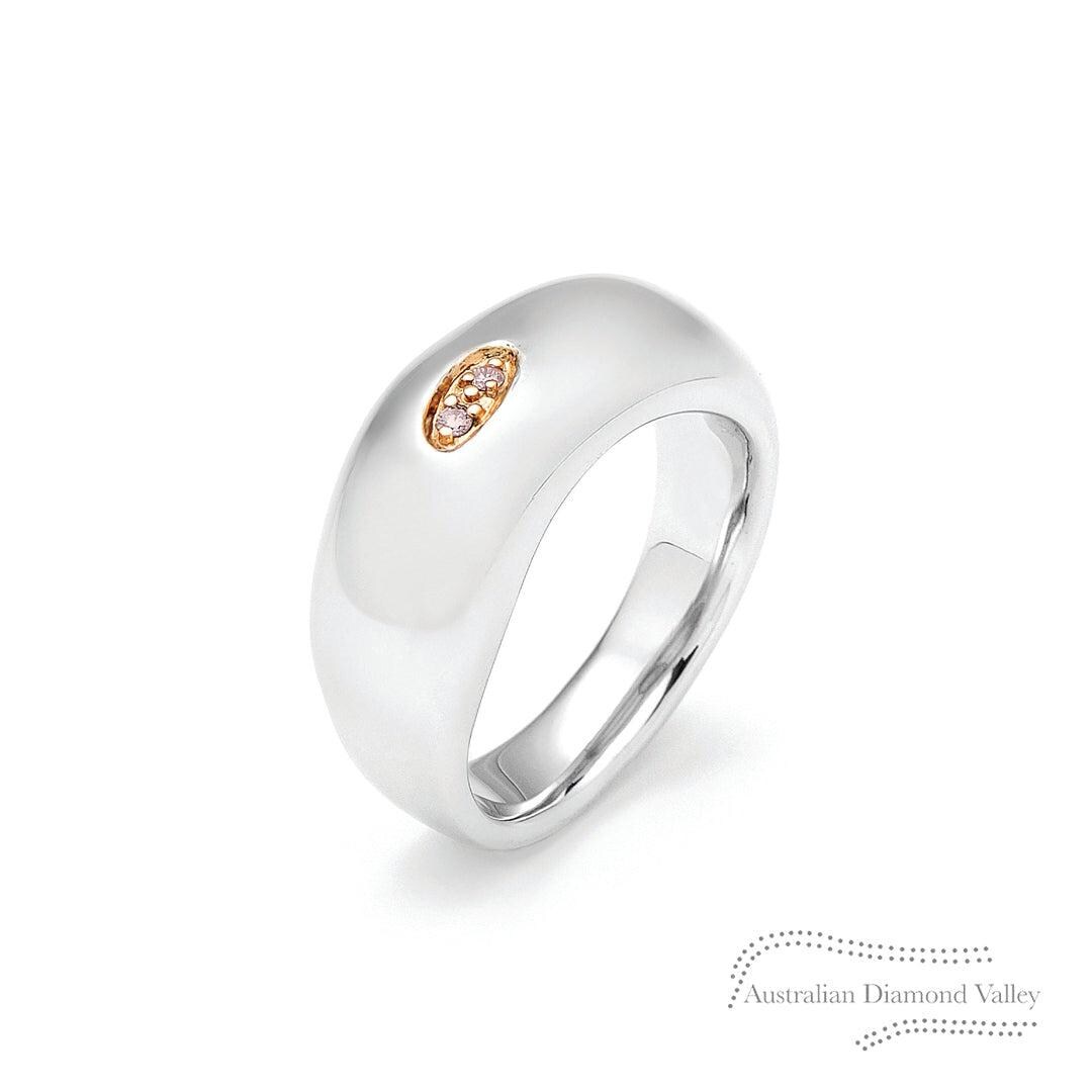 Lunar Pink Diamond Silver Ring - Etsy