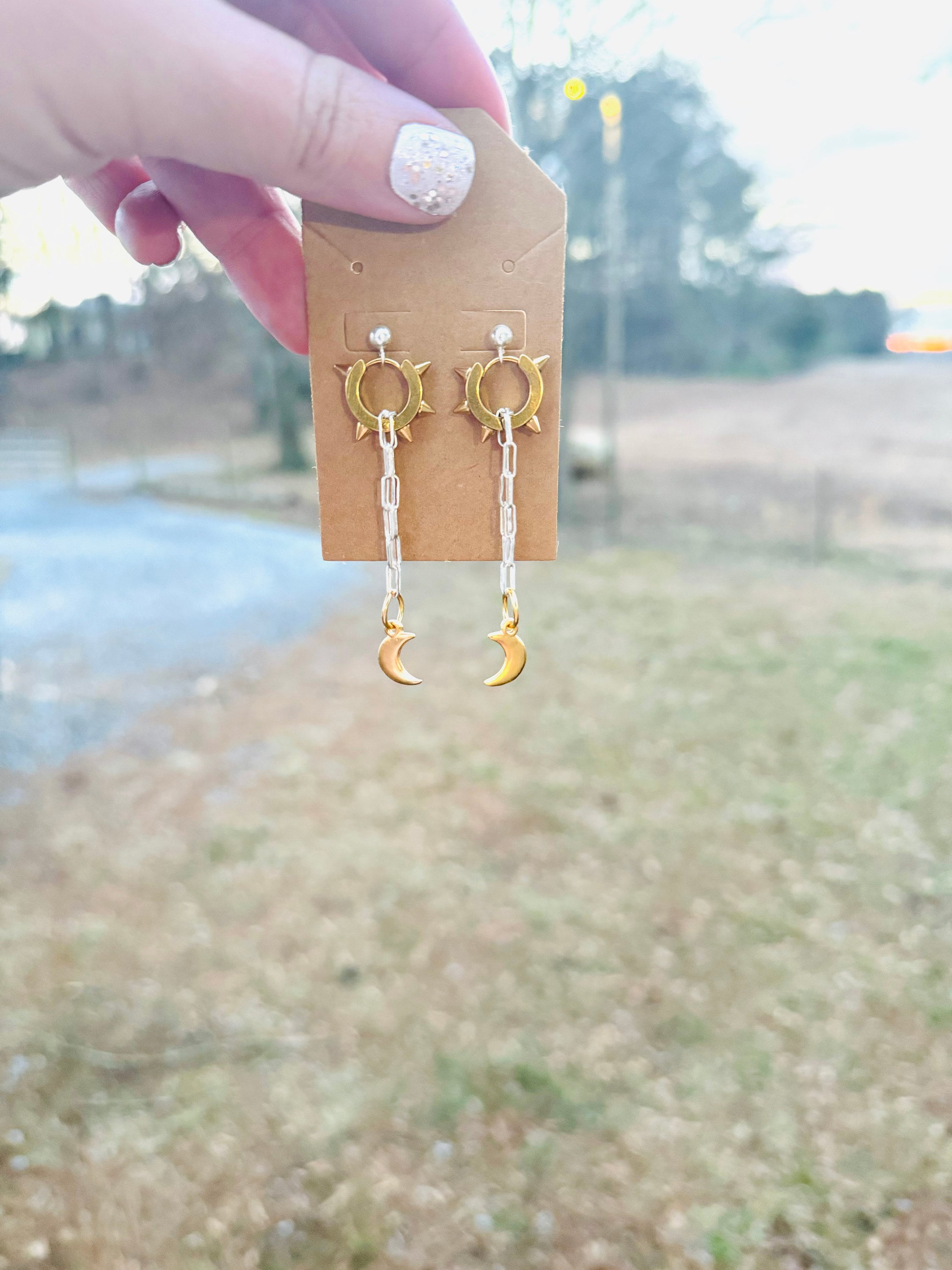 Sol and Luna Sterling Silver and Gold Plated Earrings - Etsy