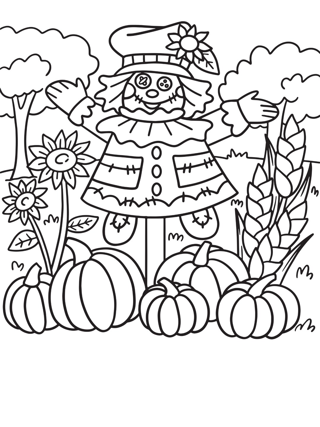 Thanksgiving Coloring Pages - Etsy