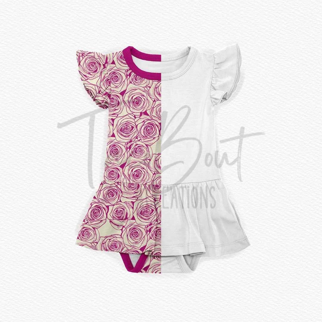 Flutter Sleeve Twirl Bodysuit Mock-up, Toddler Clothing Mock-up ...