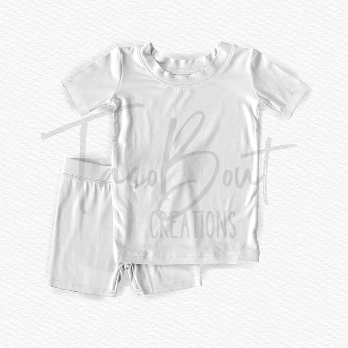 Short Sleeve With Shorts Pajama Mock-up Template, Procreate Mock-up ...