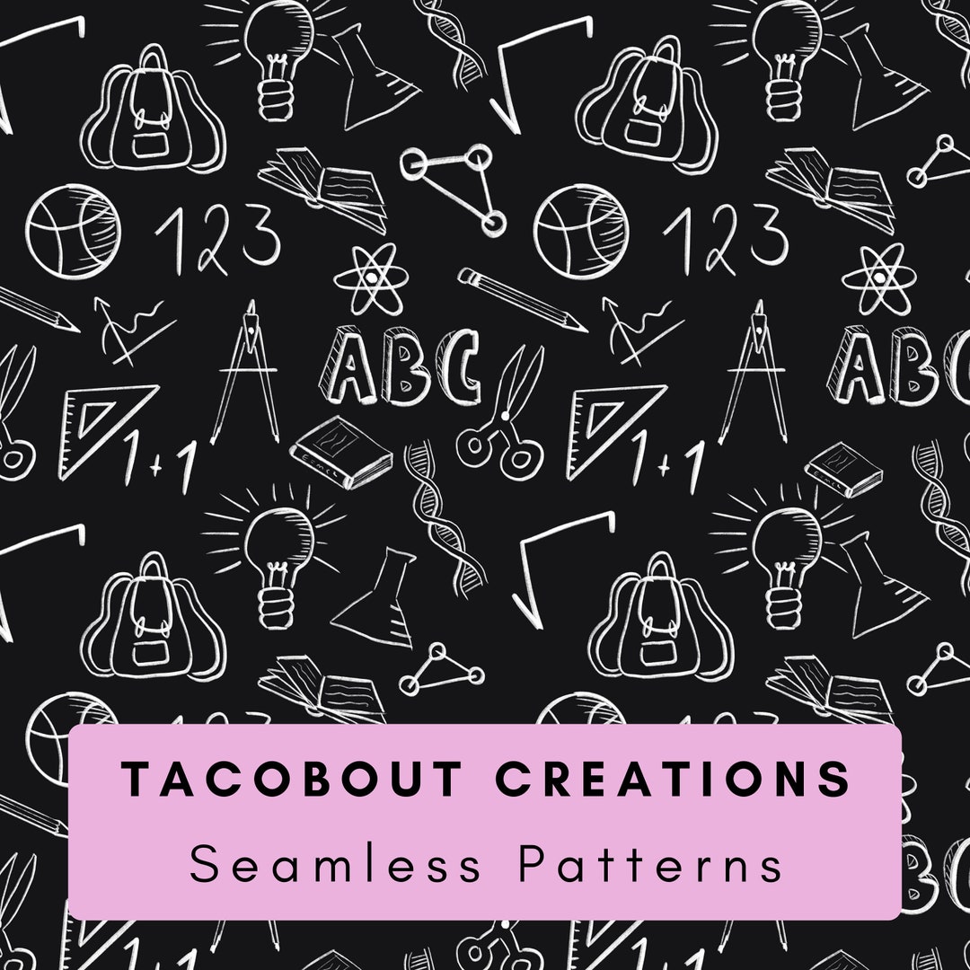 Back to School, Chalk Board, Seamless Pattern, 300 DPI - Etsy