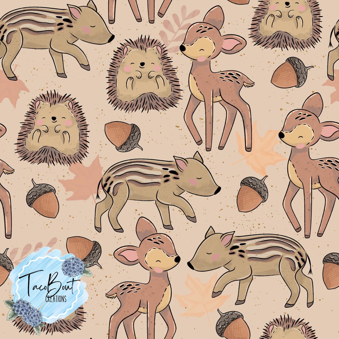 Woodland Animals, Fall Design, Seamless Pattern, 300 DPI - Etsy