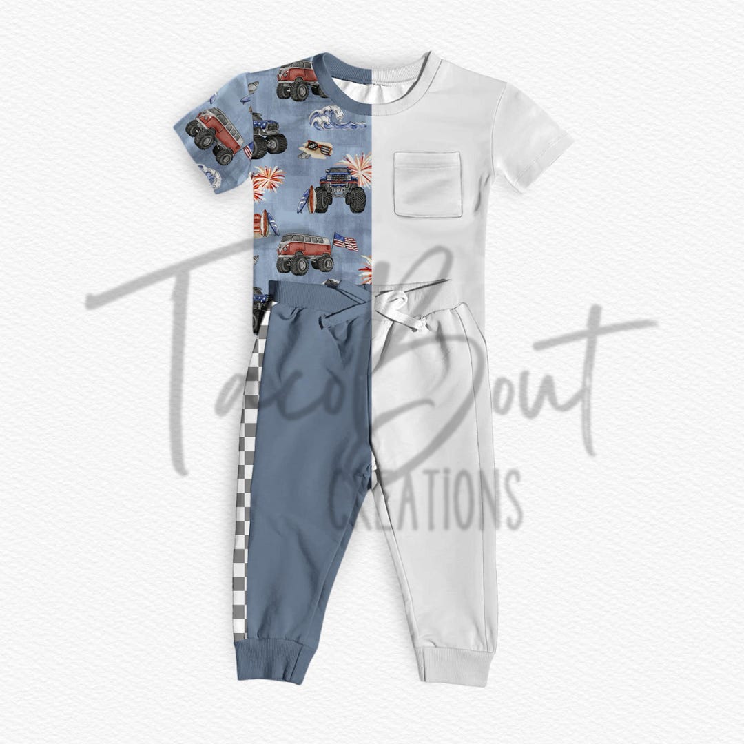 Kids Jogger Set With Side Panel Mock-up, Toddler Clothing Mock-up ...