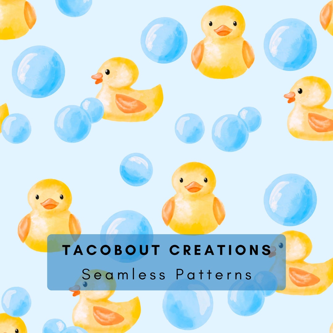 Rubber Ducks, Bubbles, Bath Time, Seamless Pattern, 300 DPI - Etsy