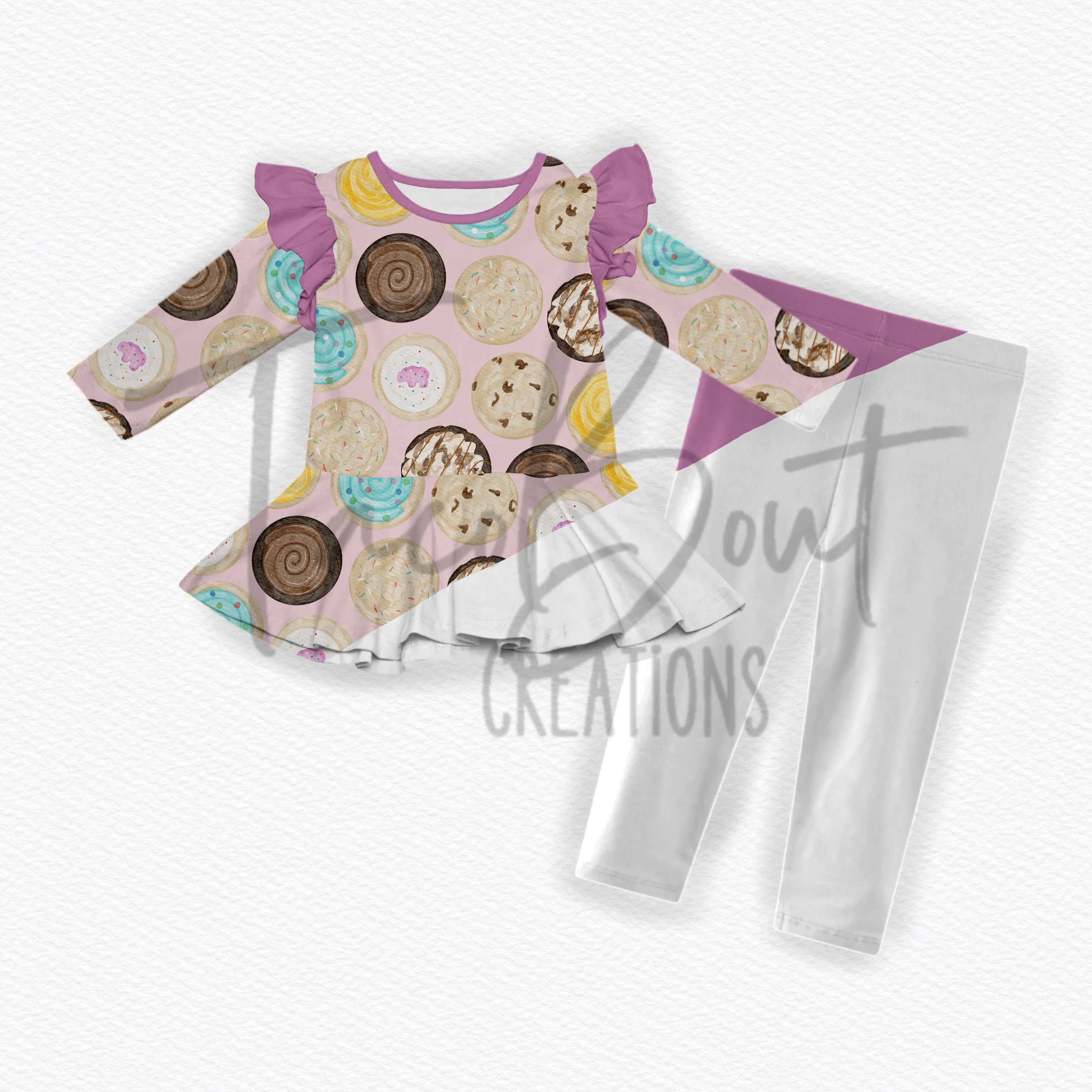 Long Sleeve Flutter Peplum Set Mock-up, Procreate Mock-up, Photoshop ...