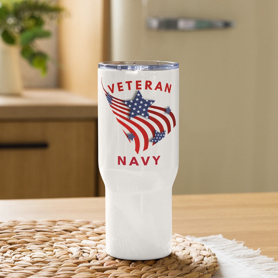 Navy Travel Mug With a Handle - Etsy