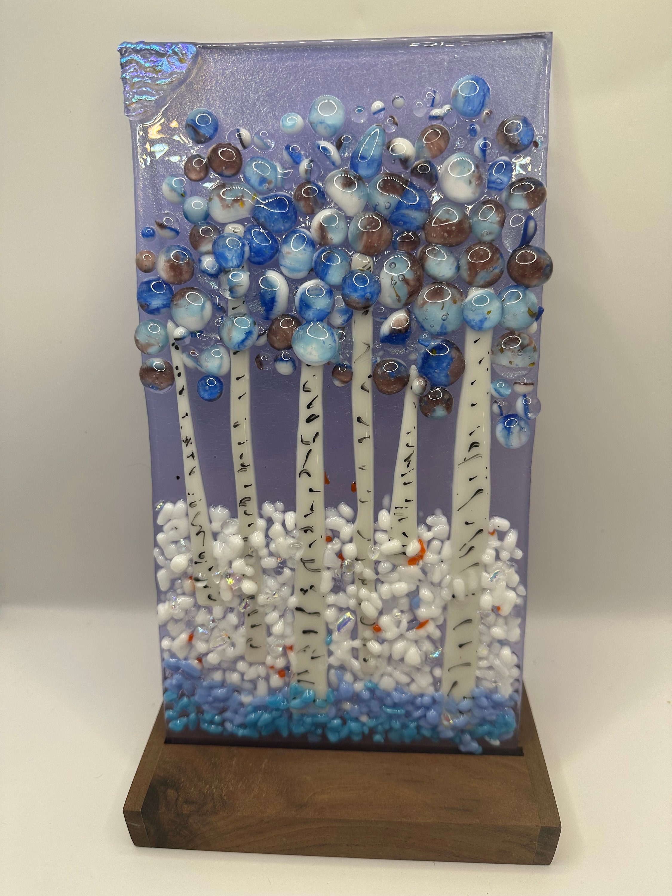 Fused Glass Snowy Birch Tree Display - Etsy