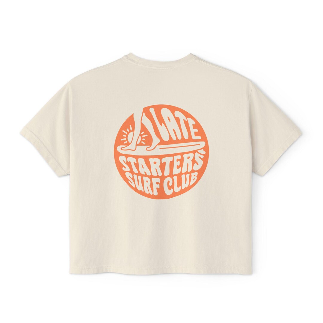 Late Starters Surf Club, Retro Surf Club Boxy Tee, Beachy Vibes Shirt ...