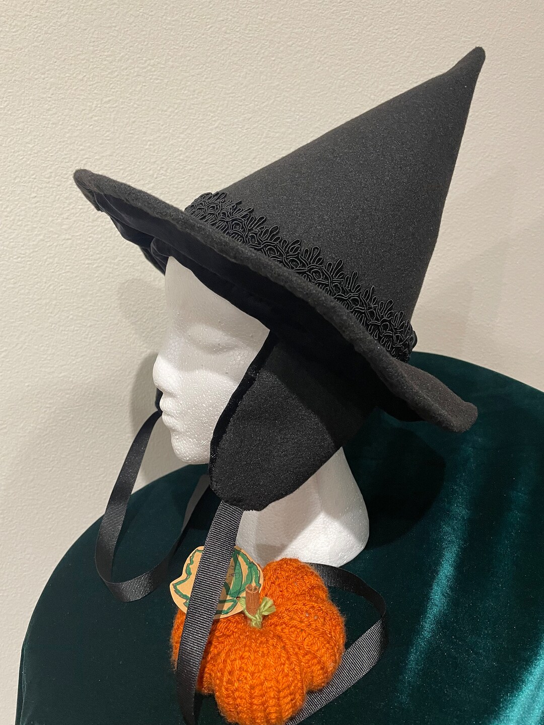 Small—fancy Vintage Traditional Halloween Witch Hat With Ear Muffs - Etsy