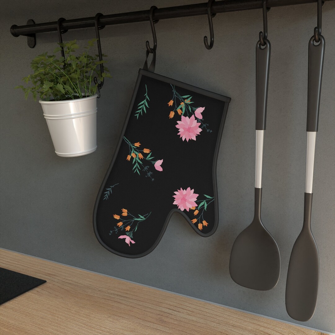 Floral Oven Mitten Floral Oven Glove Oven Mittens With Flowers Kitchen ...