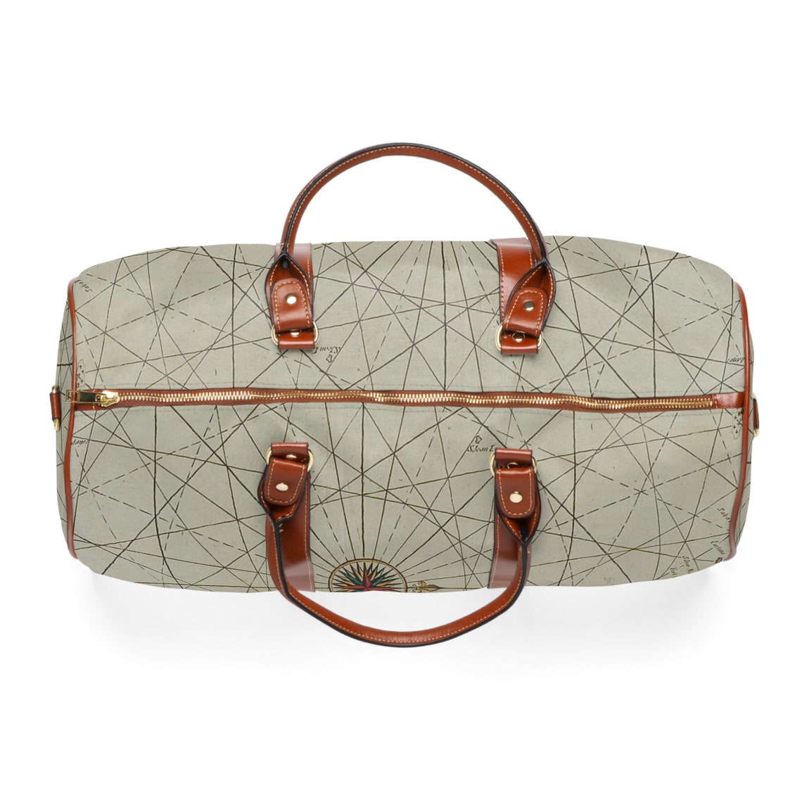 Neutral Weekender Duffel Bag Waterproof Travel Bag Caribbean Map Themed ...