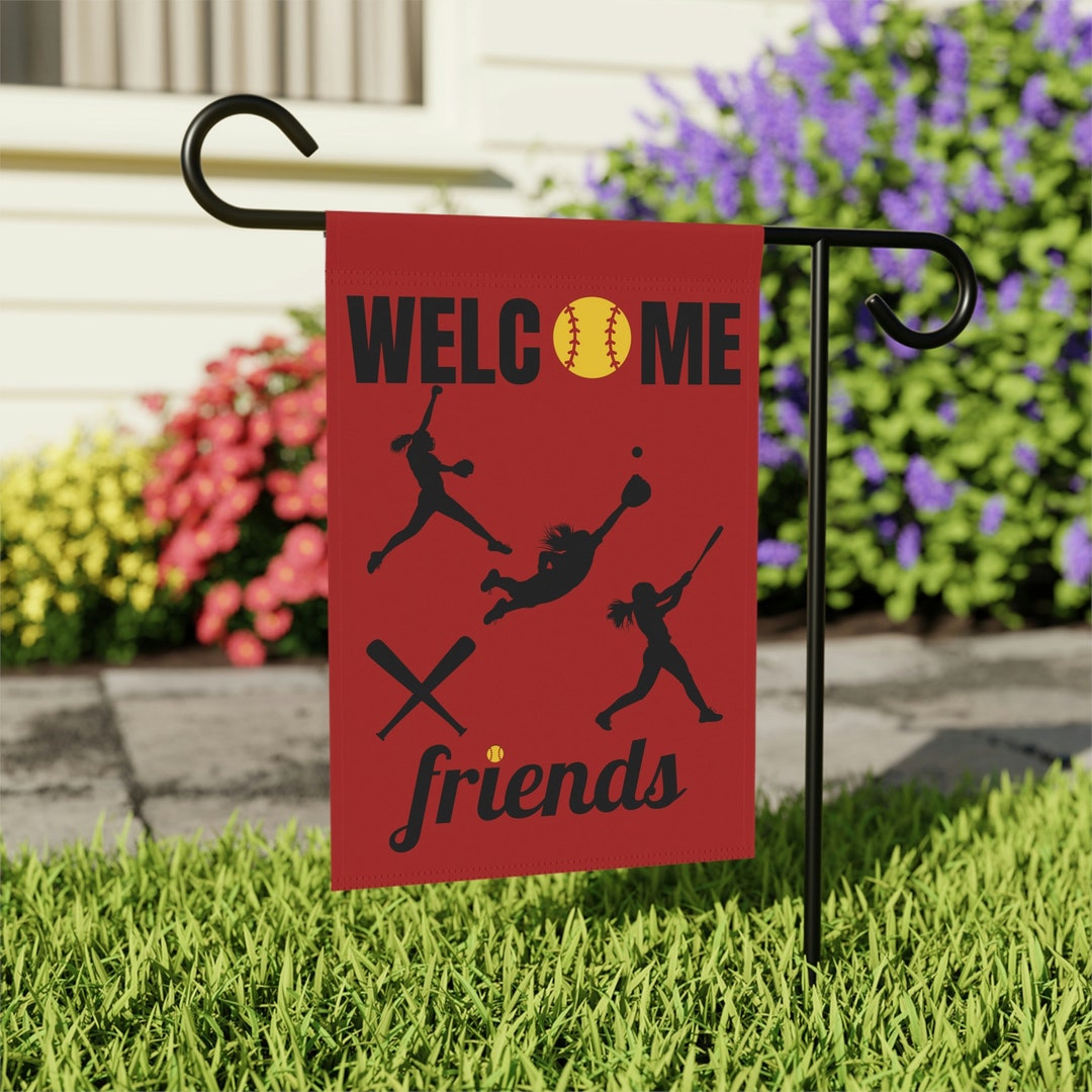 Softball Flag Softball Yard Flag Sofbtall Garden Flag Welcome Flag ...