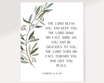 Numbers 6:24-26 Scripture Wall Art – “the Lord Bless You and Keep You” – Bible Verse Printable ...