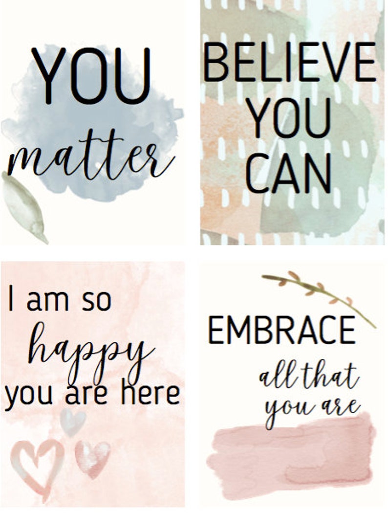 Boho Watercolor Motivational Posters, Inspirational Prints (digital ...
