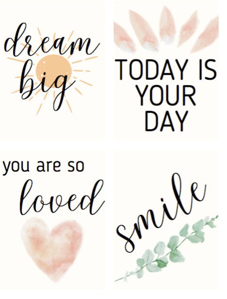 Boho Watercolor Motivational Posters, Inspirational Prints (digital ...