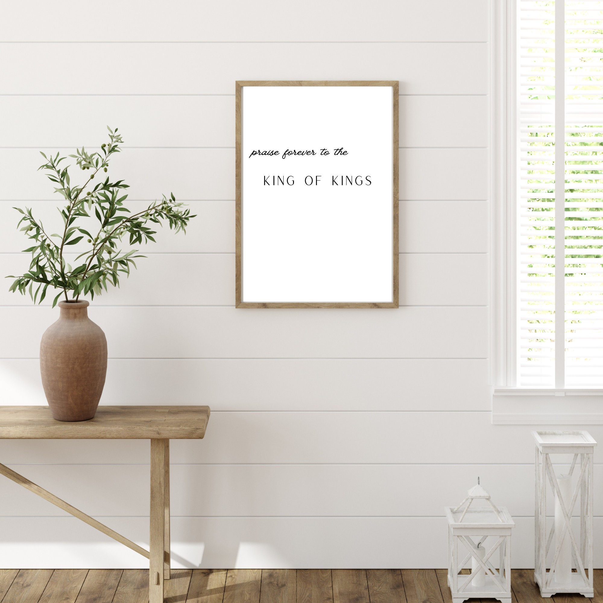 Printable Bible Verse Art, King of Kings, Digital Download, Christian ...