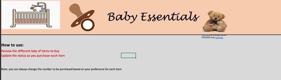 Baby Essentials Checklist Template in the Form of a - Etsy