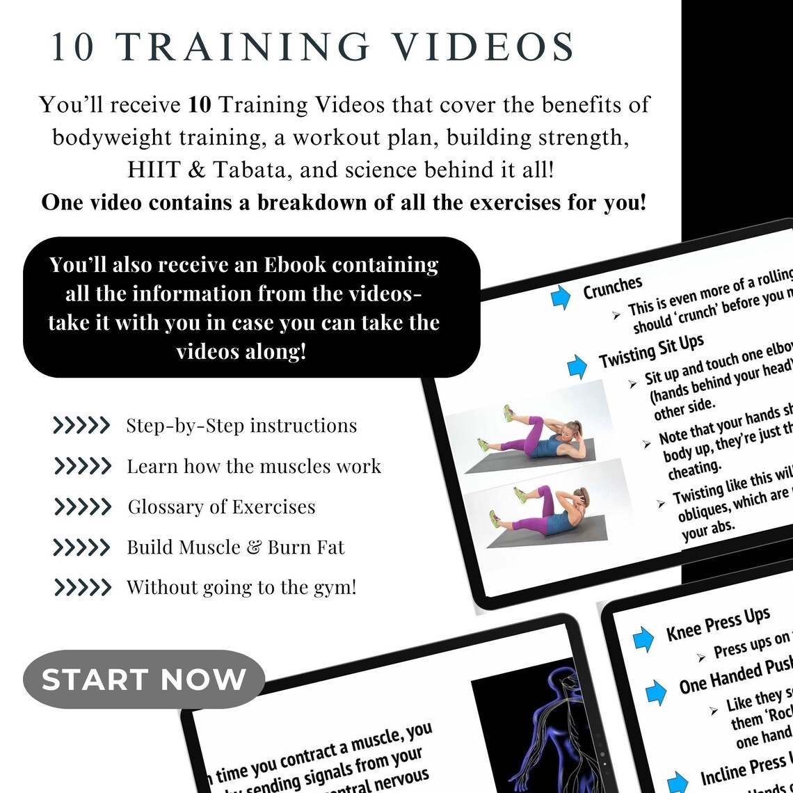 TOTAL BODY TRANSFORMATION Bodyweight Workout Exercise Instruction ...