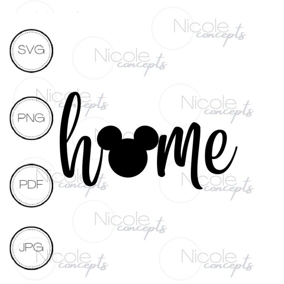 Mickey Head Home Logo SVG Vacation Cut File sign with 3 - Etsy