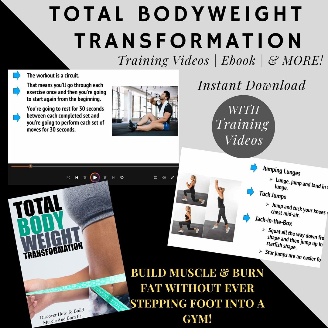 TOTAL BODY TRANSFORMATION Bodyweight Workout Exercise Instruction ...