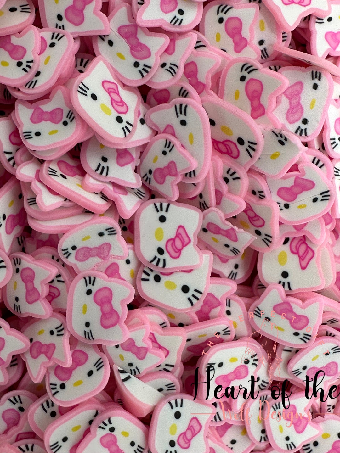 Pink Kitty 5mm Clay Slices - Etsy