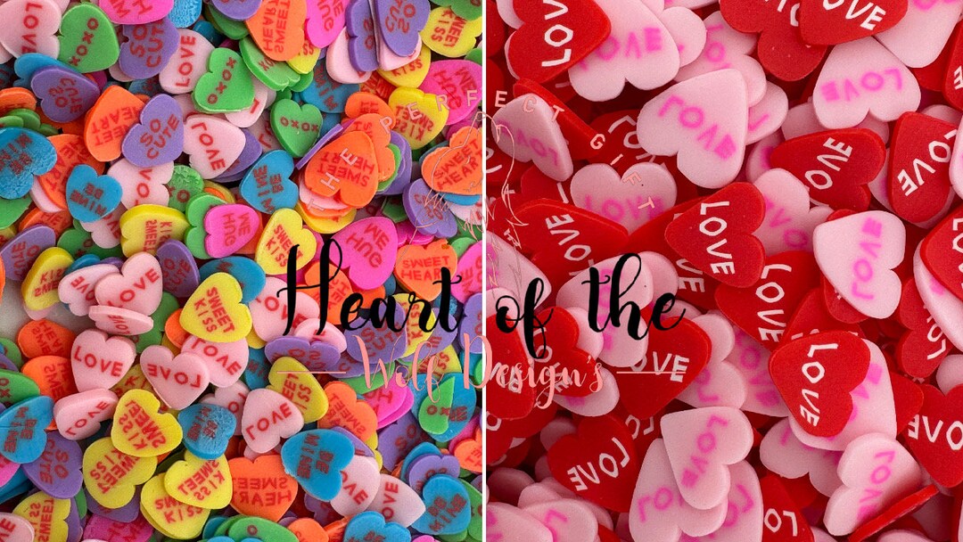 Conversation Hearts 5mm Clay Slice Mix - Etsy