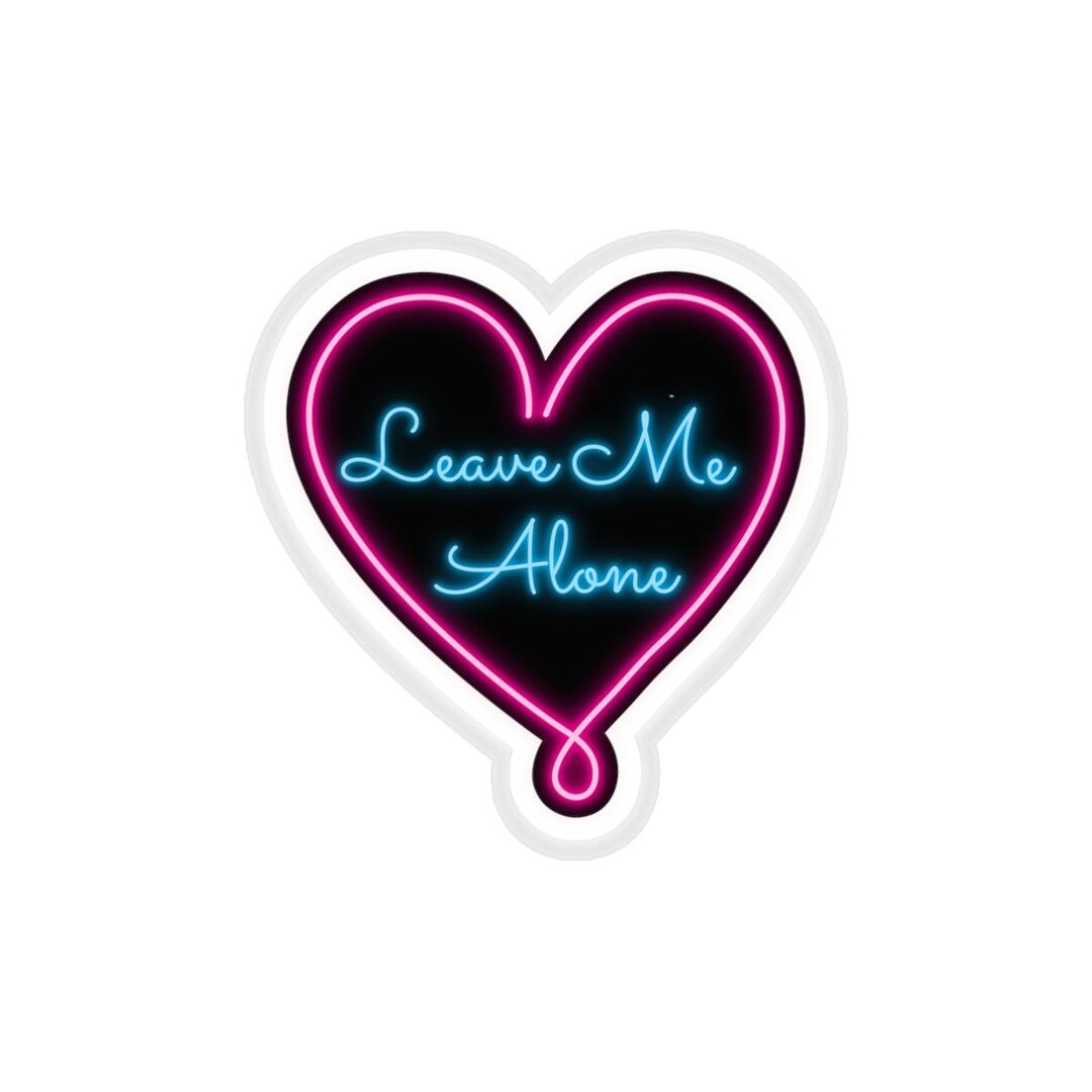 Neon Heart Sticker | Funny Introvert Vinyl Decal - Etsy