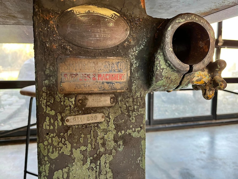 Pub Table With Vintage Pedestal Grinder Stand - Etsy